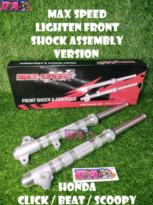HONDA CLICK / BEAT CARB / BEAT FI / SCOOPY MAX SPEED LIGHTEN FRONT SHOCK ASSEMBLY VERSION 3 ...