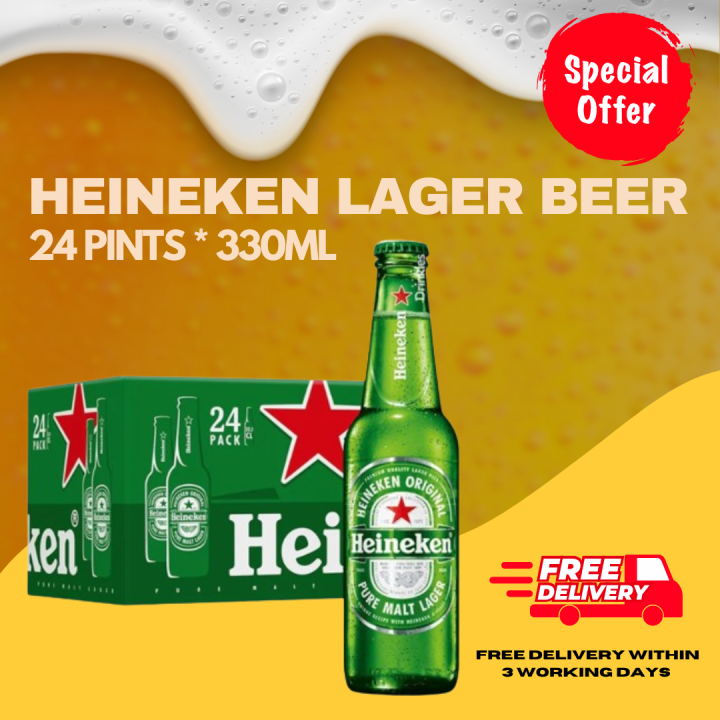 Heineken Pint Lager Beer 24 X 330ml | Lazada Singapore