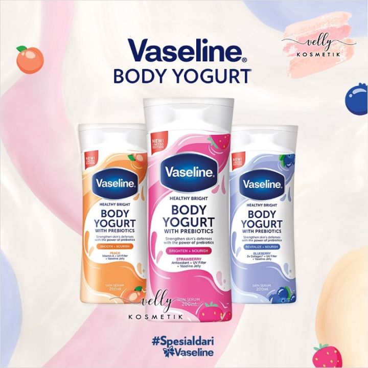 Vaseline Body Yoghurt Body Lotion | Body Lotion Yogurt Peach Blueberry ...