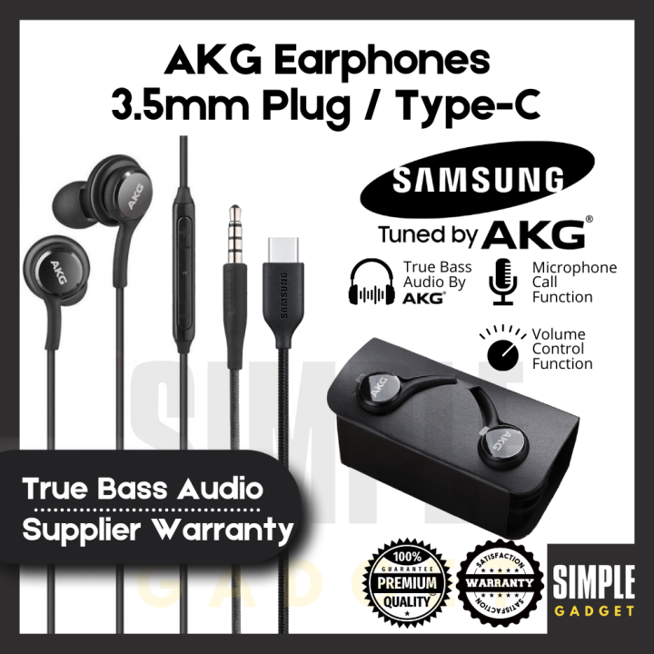 🇲🇾 Samsung AKG Earphones 3.5mm USB-C (Type-C) Plug True Bass Wired ...