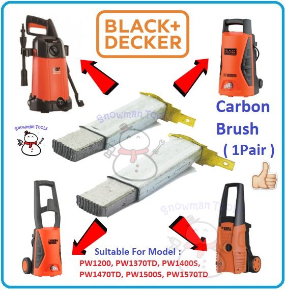 Carbon Brush Black & Decker 1004512-06 1 Pair PW1370TD PW1400S PW1470TD PW1500S PW1570TD PW1200 ...