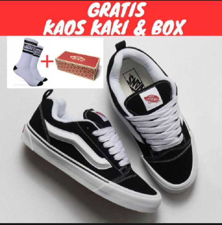 PROMO DISCOUN!! SEPATU VANS KNU SKOOL BLACK AND WHITE SNEAKERS FOR MEN ...
