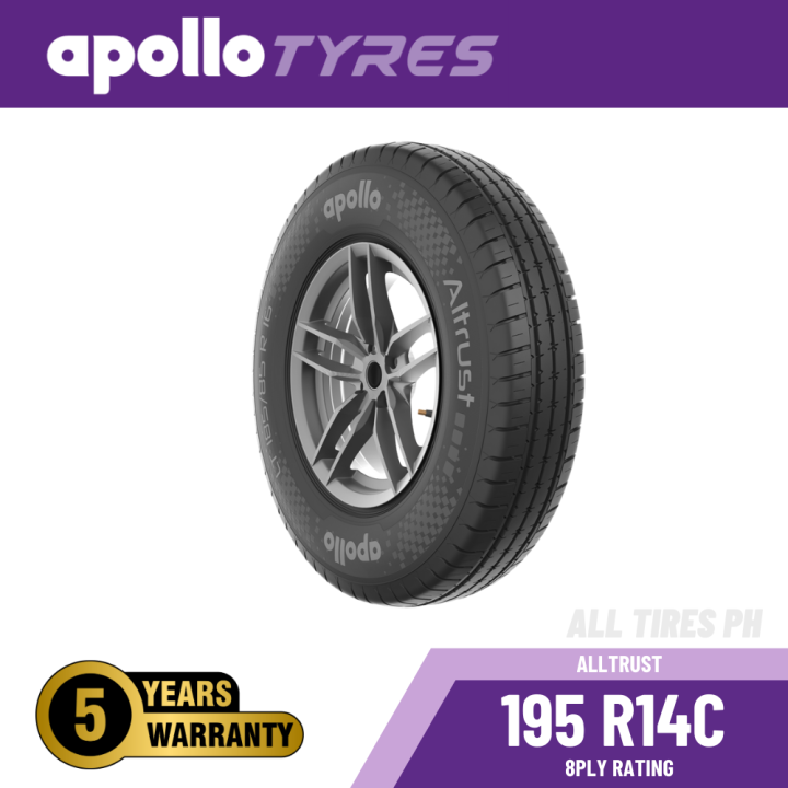 Apollo 195 R14C (8PLY) Premium Tire - ALTRUST ( Made In India ) | Lazada PH