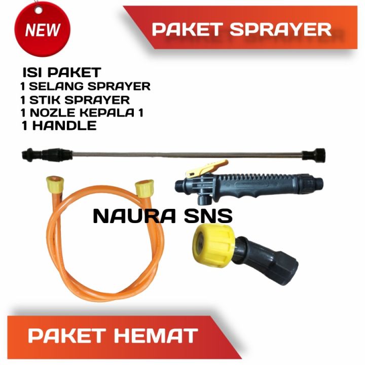 PAKET STIK SPRAYER ELEKTRIK / SELANG 120CM / HANDLE / NOZZLE / KNAPSAK ...