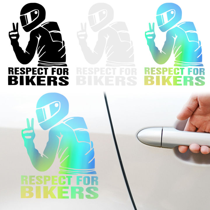 15x11CM Respect Biker Sticker for Car Motorcycle Vinyl 3D Stickers ...