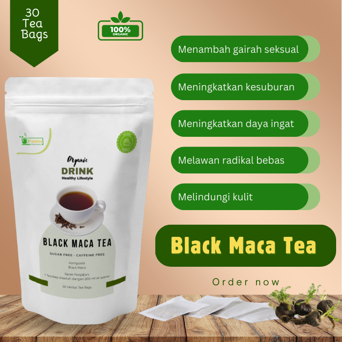 Black Maca Tea - Teh hitam penambah vitalitas pria - 10/20/30 Tea Bag ...