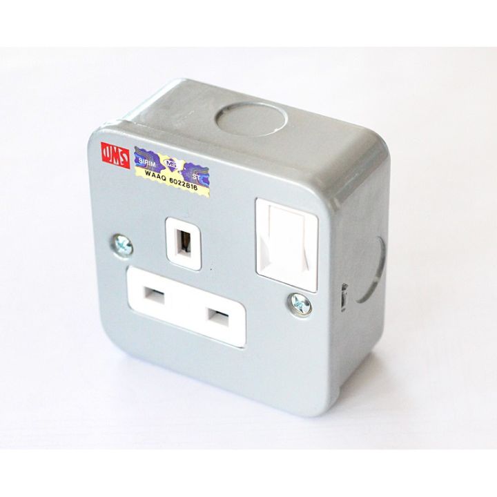 UMS 1213M 13A 250V 1 GANG SWITCHED SOCKET METAL CLAD with SIRIM ...