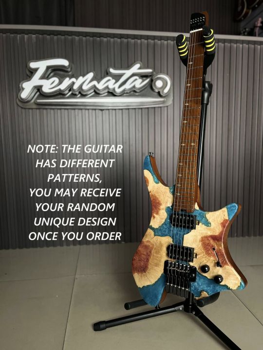 Fermata Evo-24 Headless Electric Guitar (Random Unique Design per ...