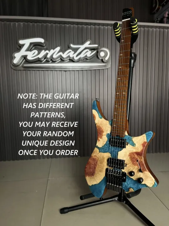 Fermata Evo-24 Headless Electric Guitar (Random Unique Design per ...