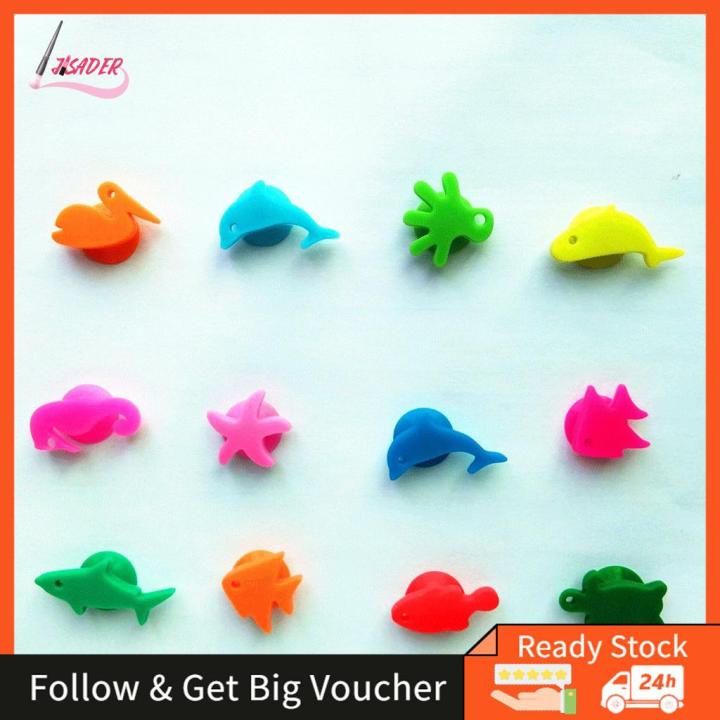 JISADER 12ชิ้นแท็กซิลิโคนมาร์กเกอร์แก้วไวน์แก้วดื่ม (สัตว์ทะเล ...