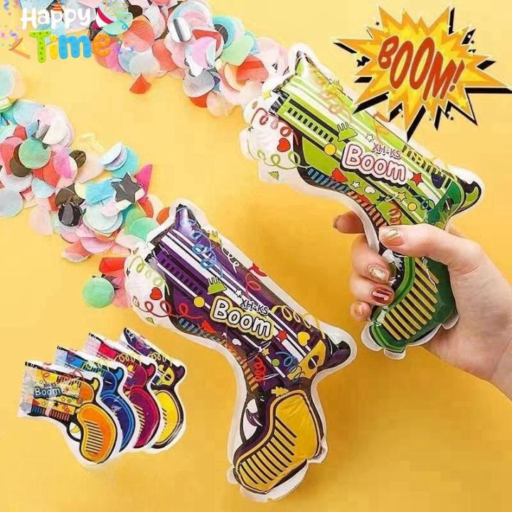 Happy Time Party Needs Confetti Fireworks Inflatable Toy Gun Foil ...