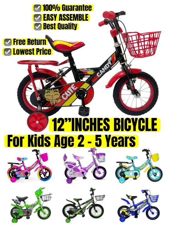 CANDY 80% CBU ASSEMBLY READY STOCK TO SHIP 12'' INCH KIDS BICYCLE 2 - 5 ...