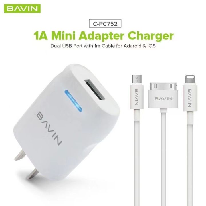 Bavin USB DATA Adapter Charger For Android V8 Type-C ipod iPhope 4 IOS ...
