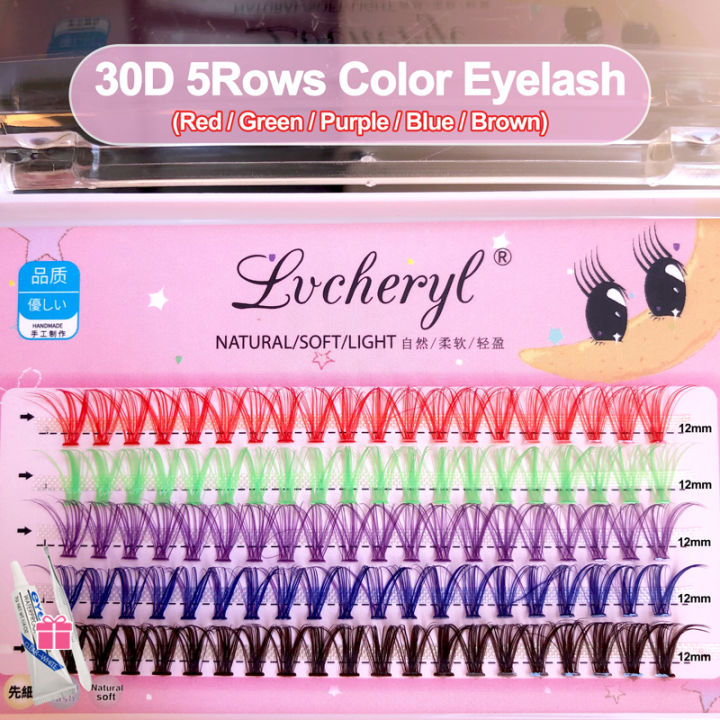 Mikiwilash DIY Colorful Mix D Curl Eyelash Extension Segmented ...