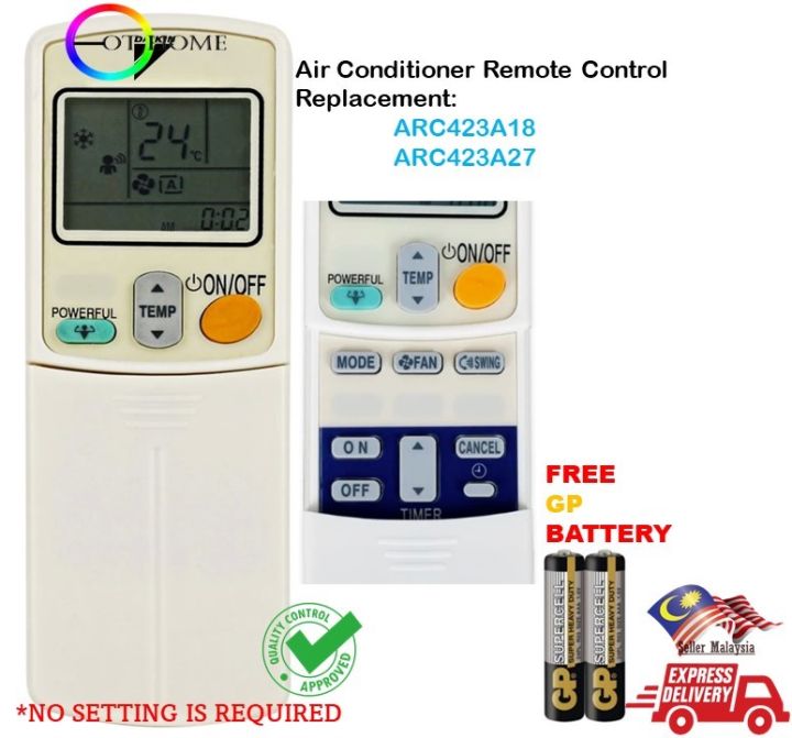 D@IKIN Aircon Remote Control ARC423A18/ARC423A27 FT25BAVM FT25BVM ...