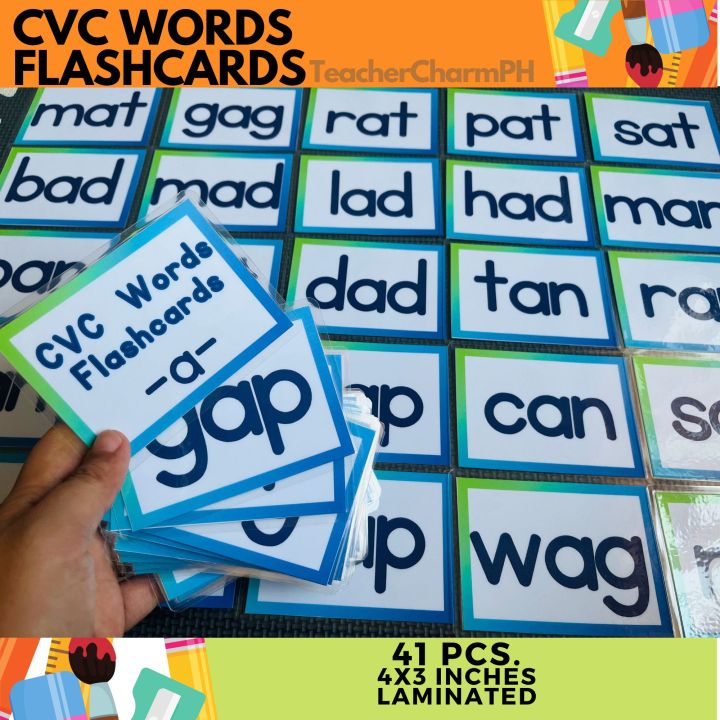 CVC Words Laminated Educational Flashcards | Lazada PH