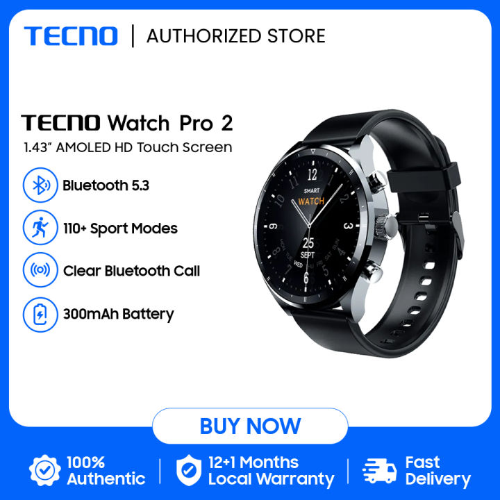 Tecno Watch Pro 2 Smartwatch | 1.43” AMOLED Screen | Clear Bluetooth ...