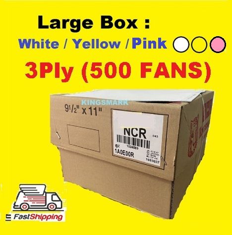 KINGSMARK Computer Form 3ply (W/Y/P) - 9.5" x 11" NCR (500 FANS) | Lazada