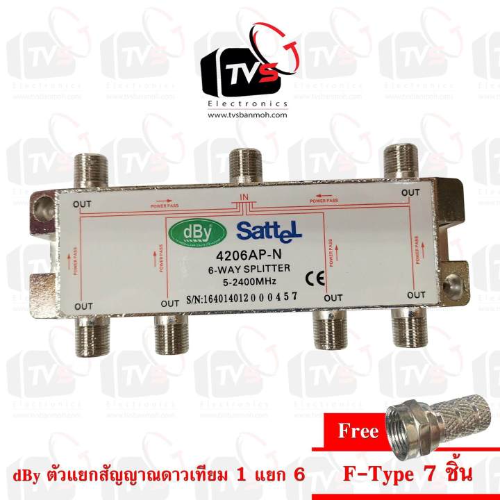 dBy ตัวแยก6ทาง 6-WAY Splitter สำหรับสัญญาณเสาอากาศทีวีดิจิทัลและสัญญาณ ...