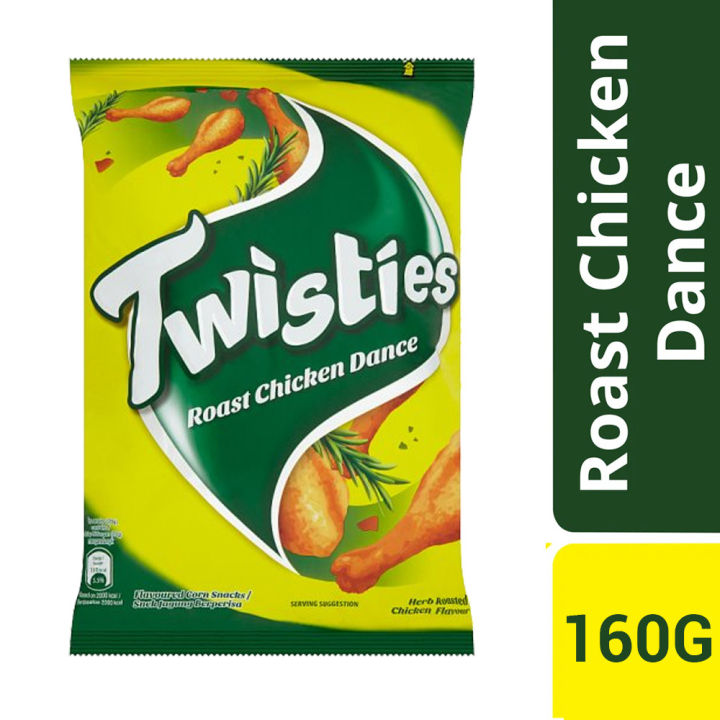 Twisties Flavoured Corn Snacks Herb Roasted Chicken Dance Flavour 160g ...