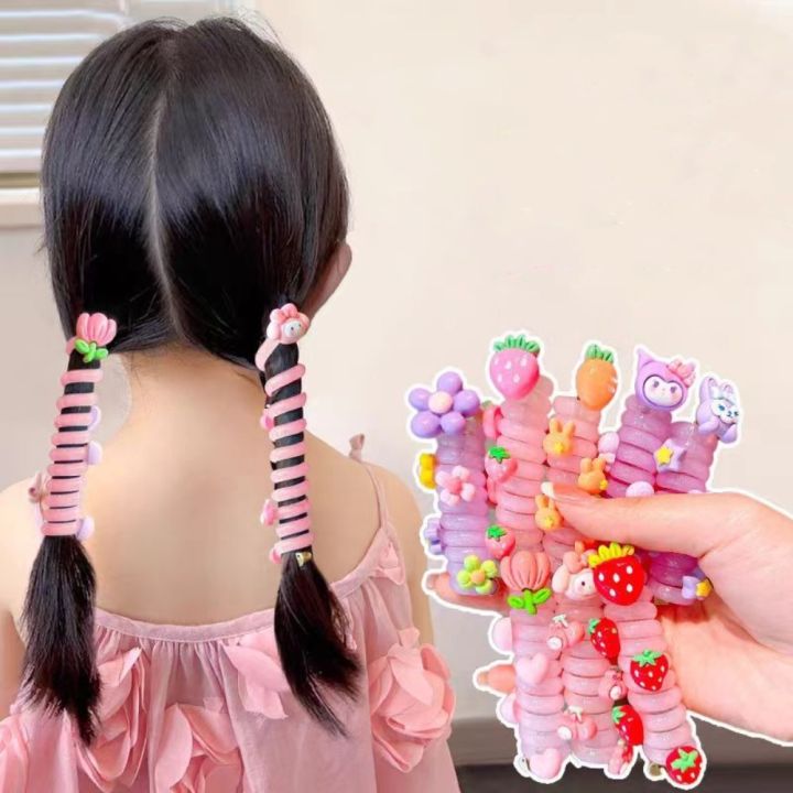VBBN สีลูกอมสี เชือกมัดผมสายโทรศัพท์ คุโรมิ อีลาสติก ห่วงผมการ์ตูน ...