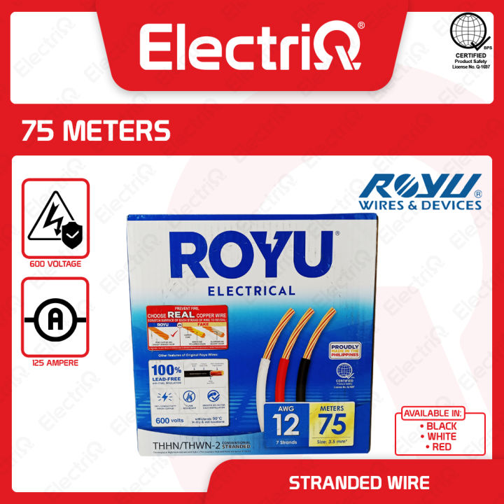 Electriq | Royu THHN/THWN Stranded Wire 3.5mm² RTN12A Stranded 75 ...