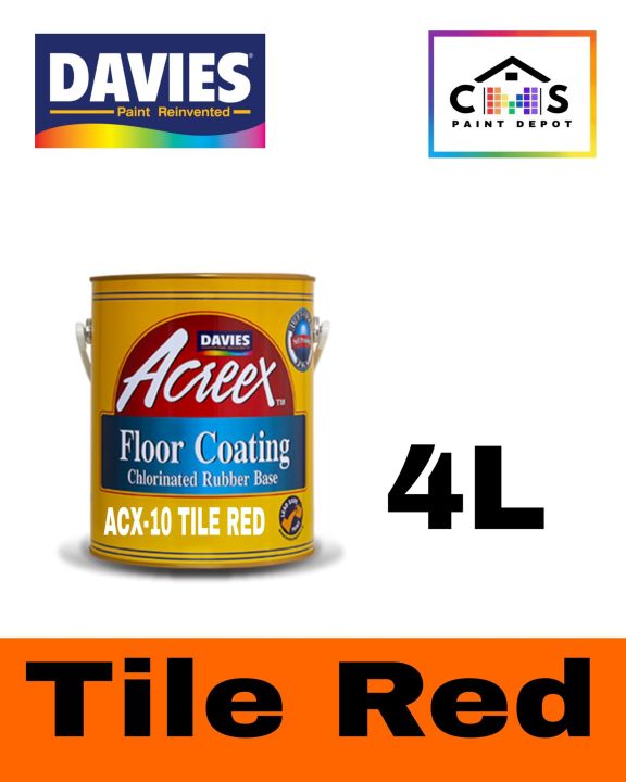 Davies Acreex Floor Coating Chlorinated Rubber Base Tile red | Lazada PH