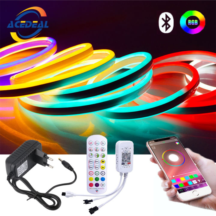 AceDeal 12V Dimmable Flexible Neon RGB Strip 1 To 5 Meter w/ Plug Eye ...