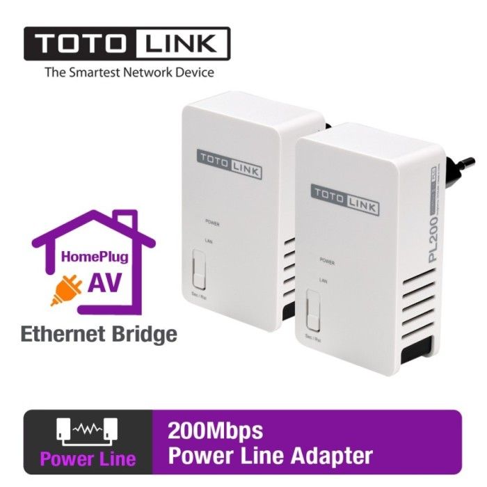TOTOLINK PL200KIT Adapter Powerline 200 Mbps TOTO LINK | Lazada Indonesia