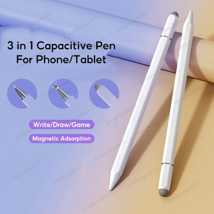 Universal 3 in 1 Stylus Capacitive Pen For iPad Matepad Phone Touch ...