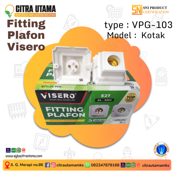 FITTING LAMPU PLAFON VISERO MODEL KOTAK K3920 | Lazada Indonesia
