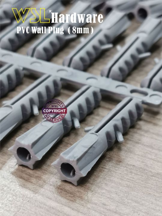 PVC Wall Plug M8 for 6mm to 8mm screw ( Made In Malaysia ) | Lazada