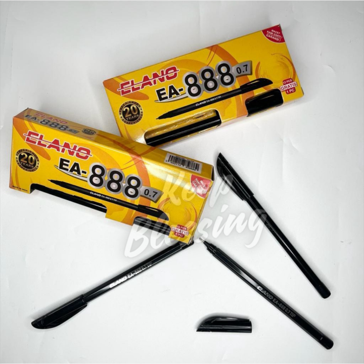 (13 Pcs) Pulpen Elano EA888 - Pen - Pulpen - Ballpoint - Pena Hitam 0.7mm - Keep Blessing ...