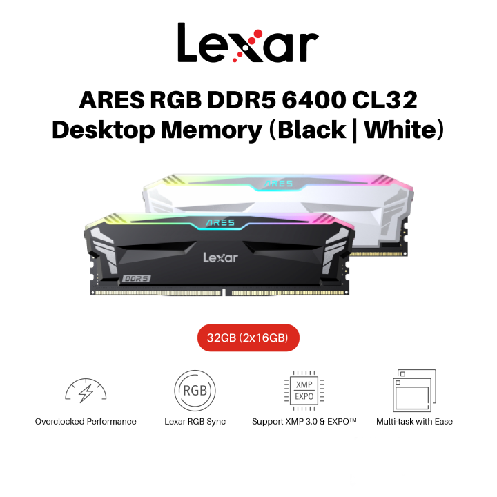 LEXAR Ares RGB DDR5 6400 CL32 [16GBx2] | Lazada PH