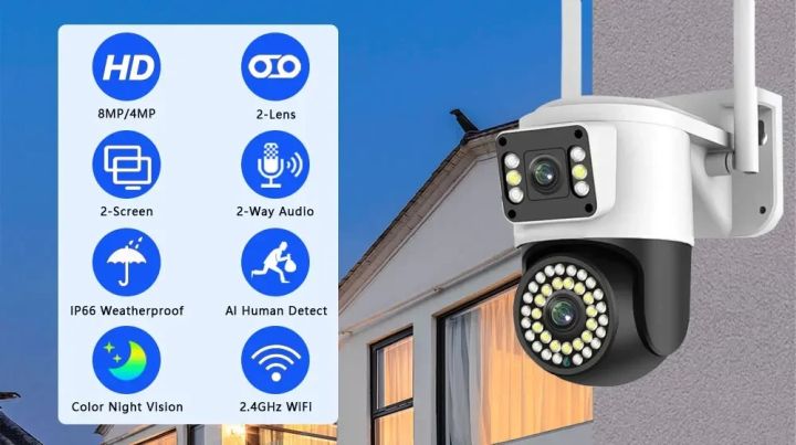 kamera Cctv V6 IP pelindung keamanan CCTV luar ruangan rumah, lensa ...