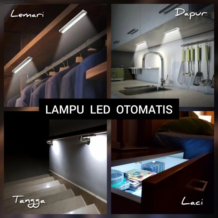 Lampu LED Sensor Otomatis Sensor Gerak Cahaya Lemari | Lazada Indonesia