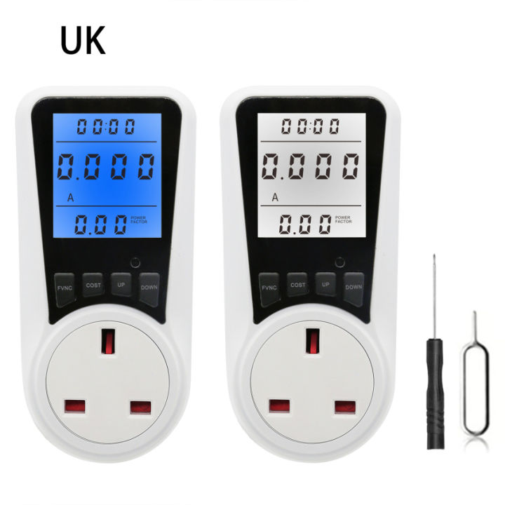 2 Pack Energy Monitor Power Meter Plug Backlight LCD Display ...