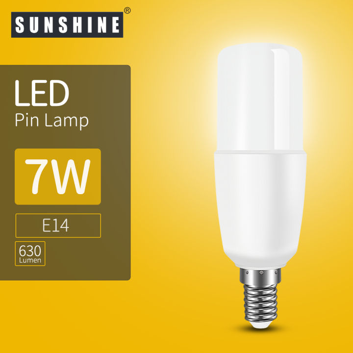 SUNSHINE LED Stick Light Bulb 5W/7W/9W Pin Lamp Rod Type Bulb Base E14 ...