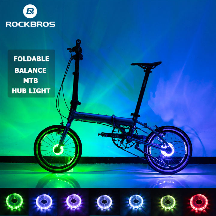 ROCKBROS Bicycle Hub Light 7 Colors LED Wheel Light Vibration Sensing ...
