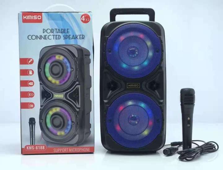 KIMISO KMS-6188 PORTABLE CONNECTED SPEAKER(WITH MICROPHONE) | Lazada PH