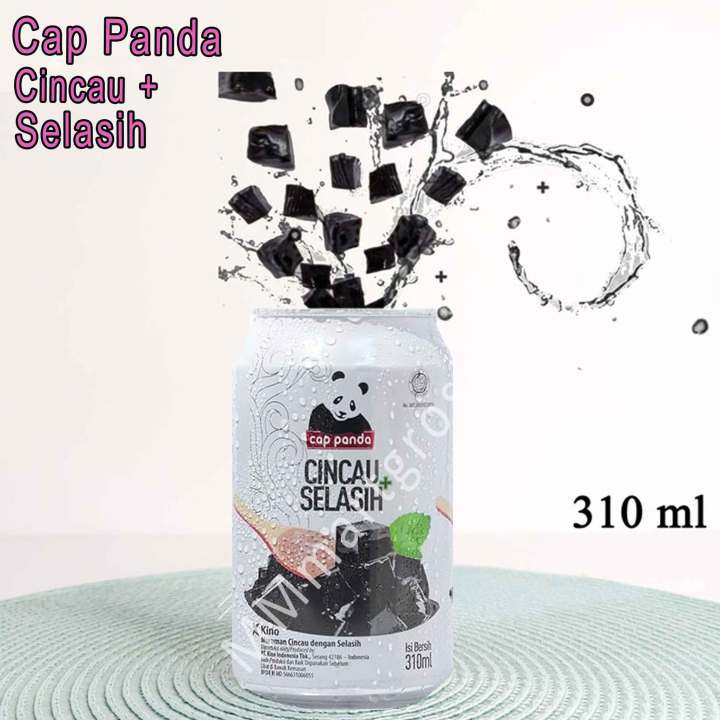 Cap Panda / Minuman Cincau + Selasih / Grass Jelly+Basil Seed / 310ml ...