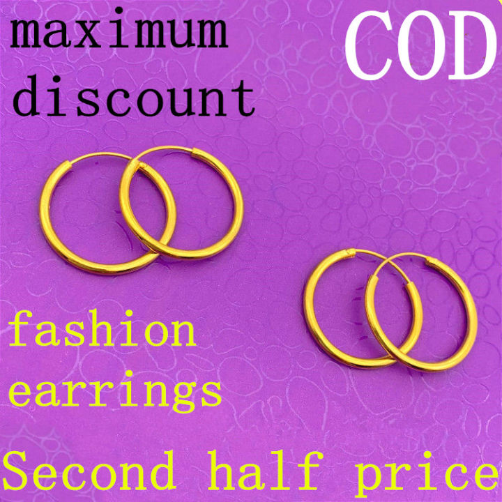 [Ready stock] New Arrival Saudi Gold 18k Pawnable Legit Earrings Female ...