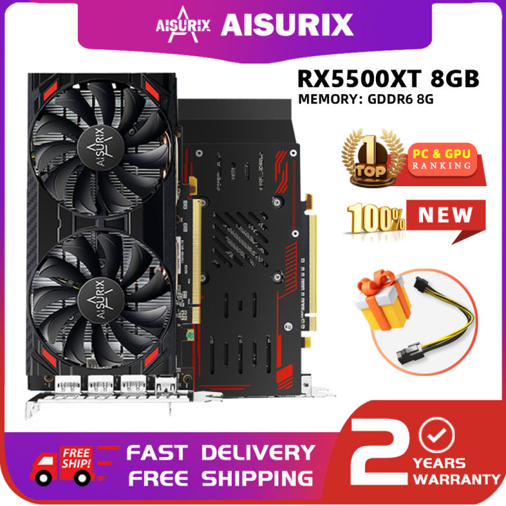 AISURIX AMD RX 5500XT 8G GDDR6 Video Card 128Bit Gaming Graphics Card ...