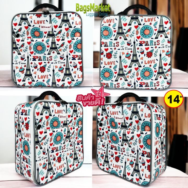 สินค้าใหม่ กระเป๋าเดินทางทรงเหลี่ยม 14 นิ้ว S099 ลายกวางพื้นน้ำเงิน แบรนด์ Sun POLO-WHEAL ...