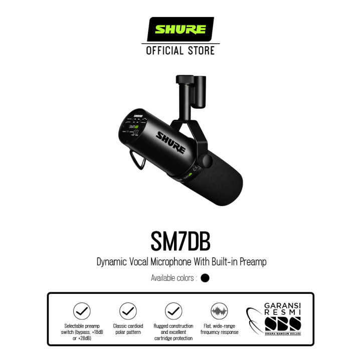 Shure SM7DB Dynamic Vocal Microphone With Built-in Preamp | Lazada ...