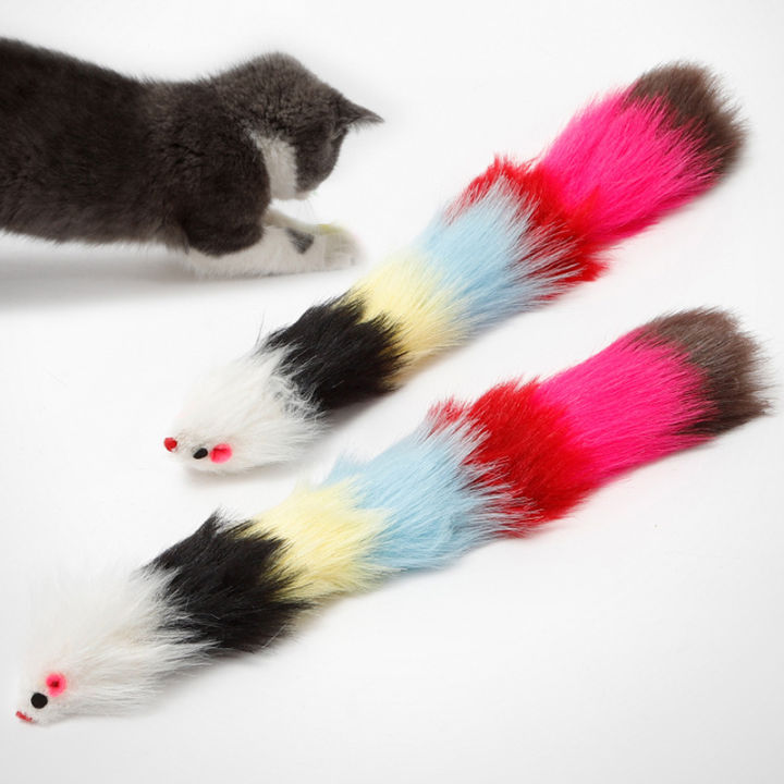 Feather Cat Teaser Mouse Feather Teaser Pet Toy Cat Feather Plastic ...