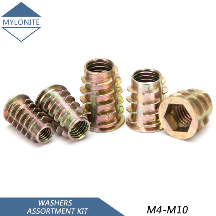 10-20pcs Zinc-Alloy M4 M5 M6 M8 M10 Wood Furniture Zinc Plated Nuts Hex ...