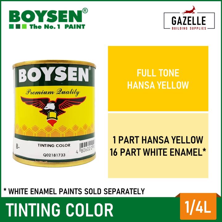 Boysen Tinting Color for Enamel Hansa Yellow 1 4L Alkyd Based Tinting Paint Small Can Boysen Paint Solid Finish Enamel Paint Lazada Lazada PH