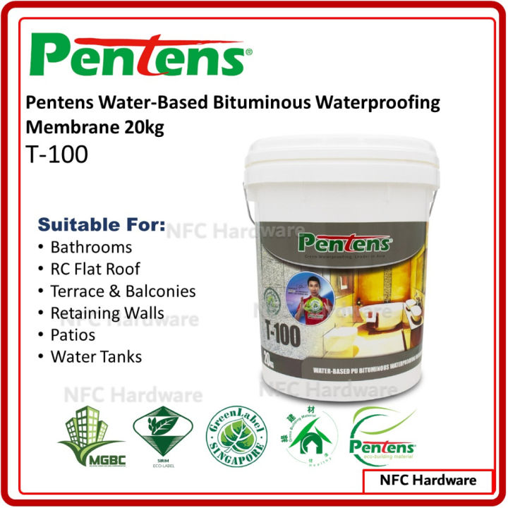 PENTENS T-100 Water-Based Bituminous Waterproofing Membrane 20kg | Lazada