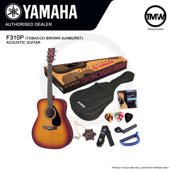 Yamaha F310P Acoustic Guitar Package Full Size Traditional Western Body ...